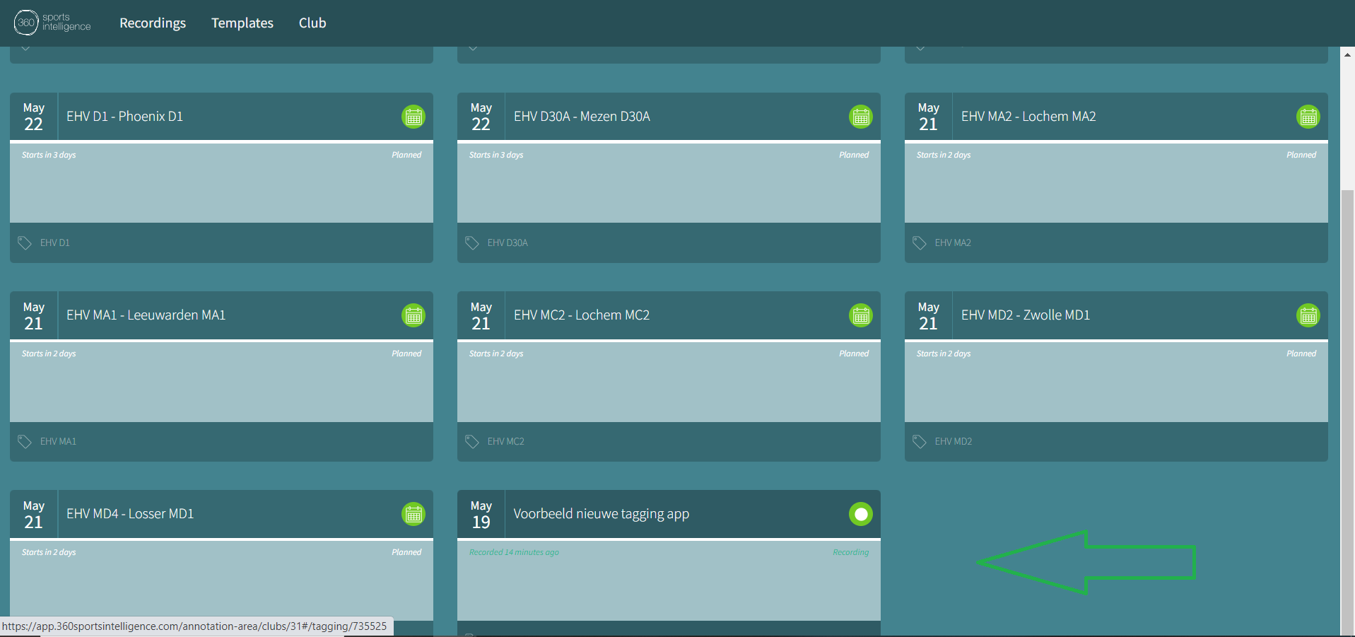 Taggen in de webapp – vervanger 360Tag app – 360SportsIntelligence